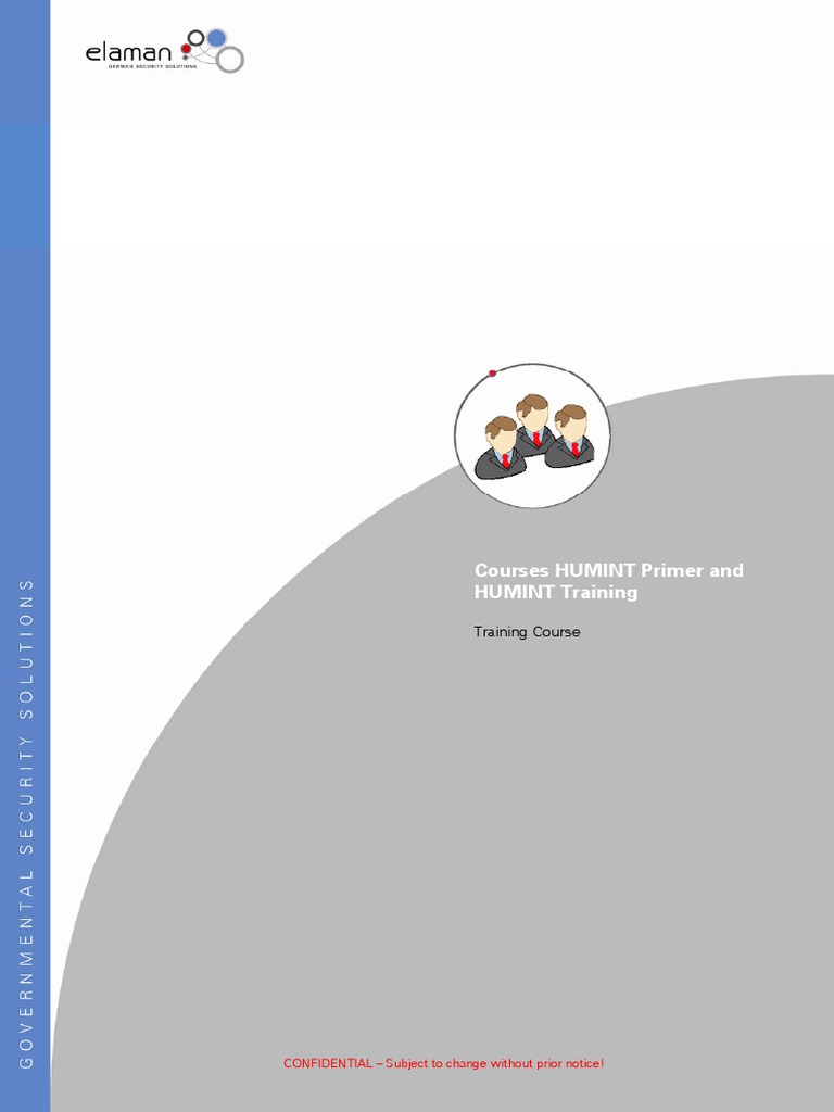 Courses HUMINT Primer and HUMINT Training | PDF | Educational ...