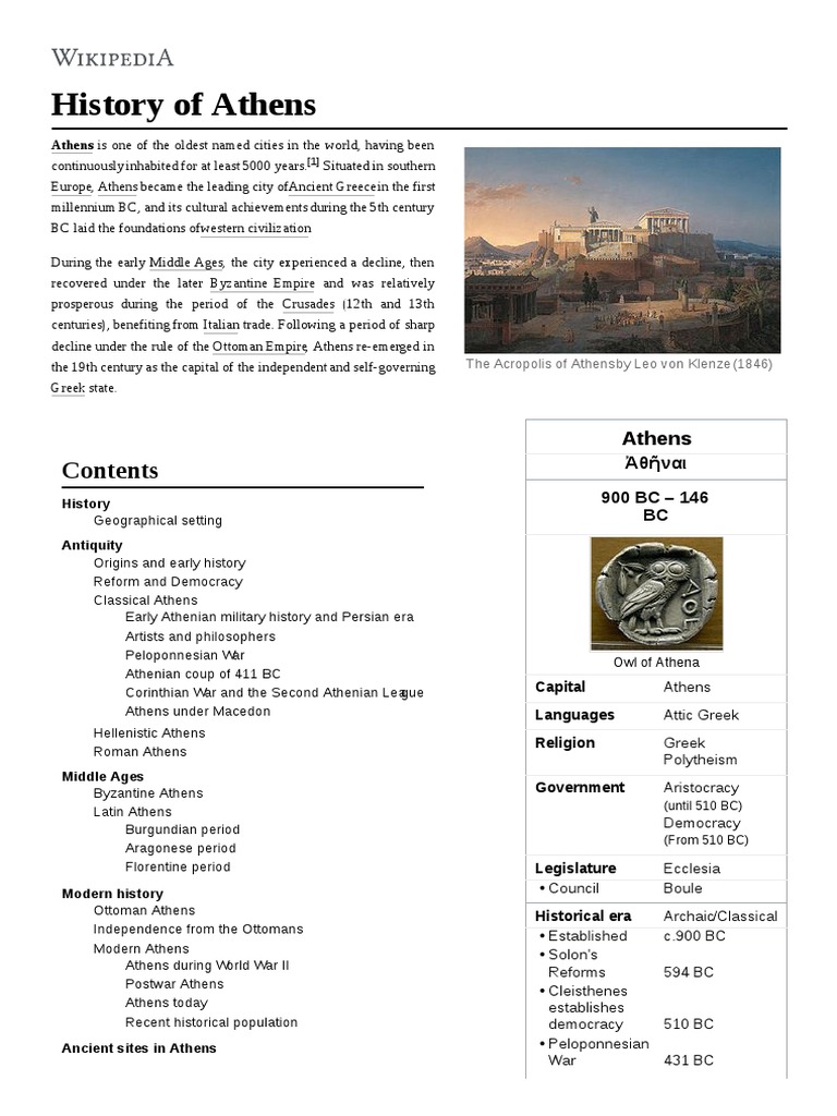History of Athens | PDF | Greco Persian Wars | Classical Athens