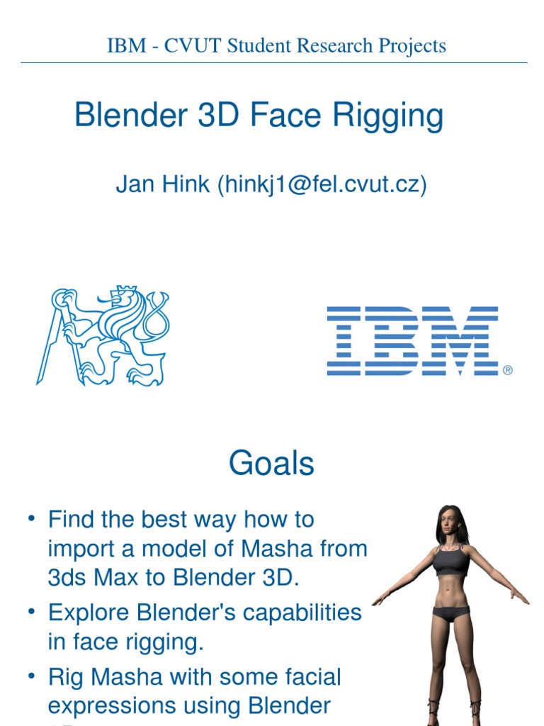 Blender 3D Face Rigging: Jan Hink (Hinkj1@fel - Cvut.cz) | PDF | Blender (Software) | 3 D ...