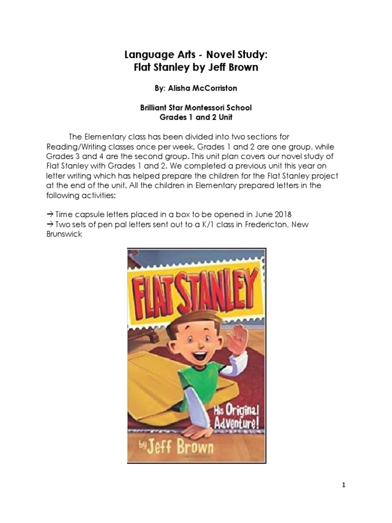 Novel Study - Flat Stanley | PDF | Reading Comprehension | Narrative