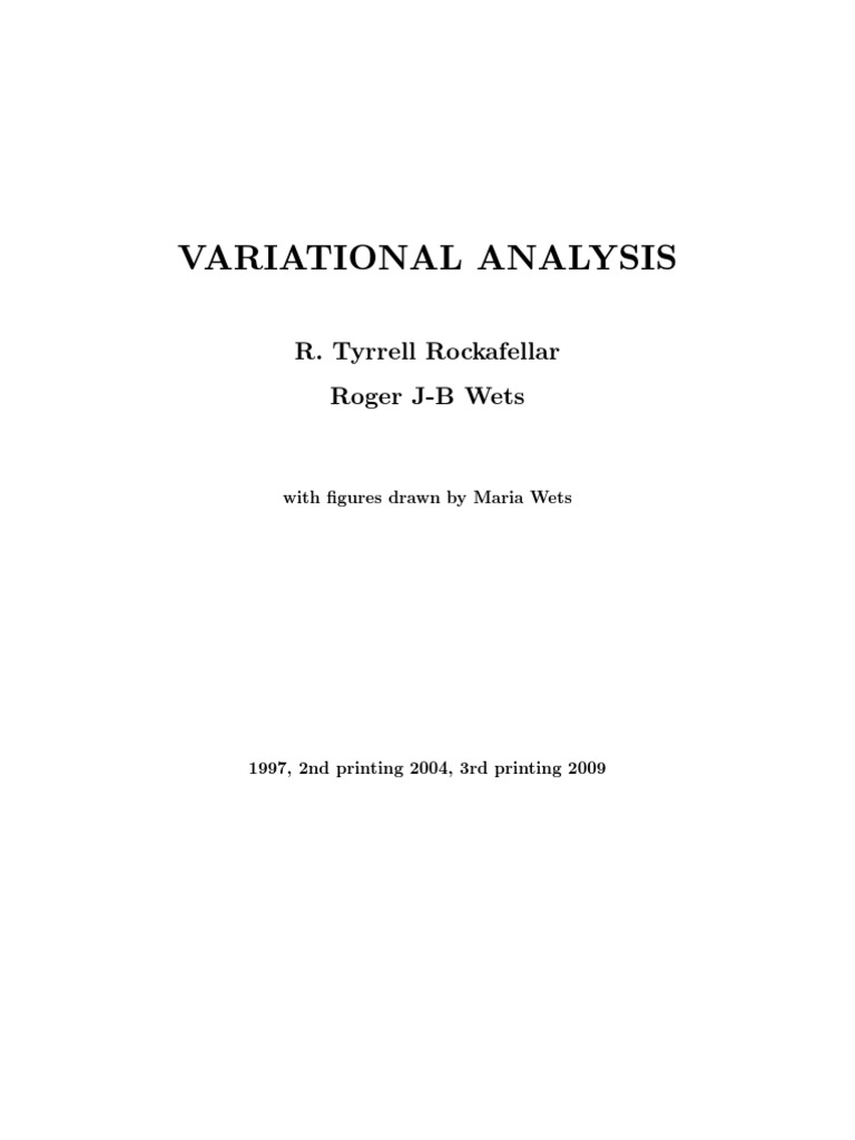 Variational Analysis | PDF | Calculus Of Variations | Functions And Mappings