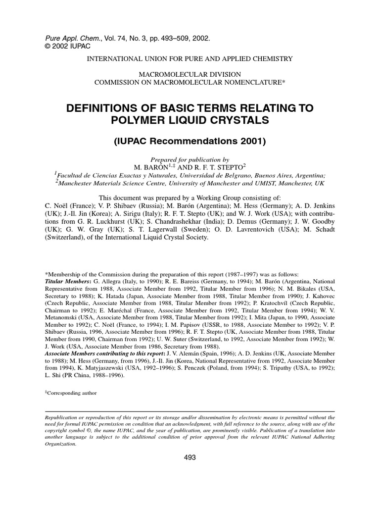 Polymer Liquid Crystal PDF | PDF | Liquid Crystal | Condensed Matter Physics