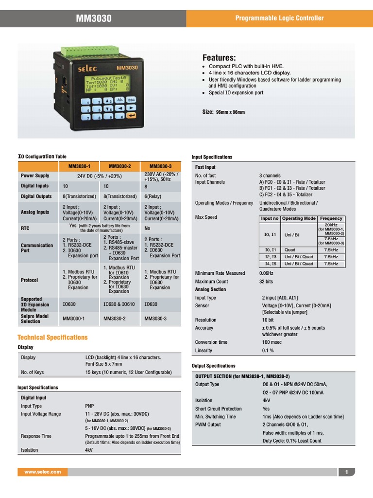 Features:: Programmable Logic Controller | PDF | Programmable Logic ...