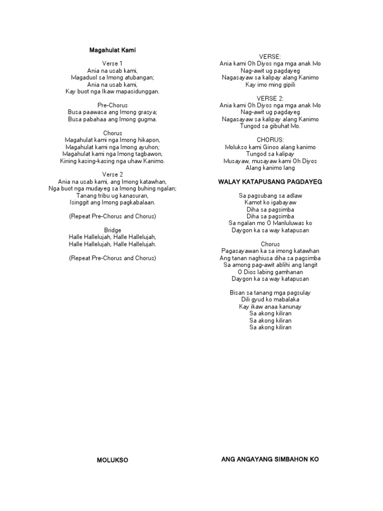 Other Set of Bisaya Songs | PDF