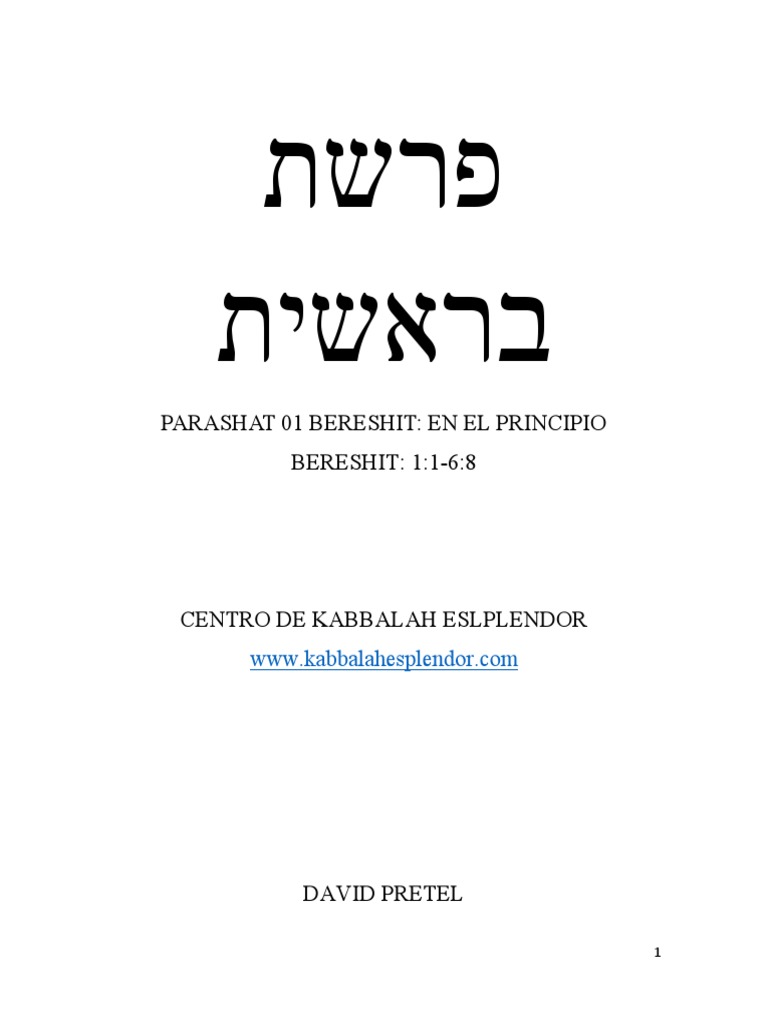Parashat 01 Bereshit | PDF | Abrahán | Mitos de la creación