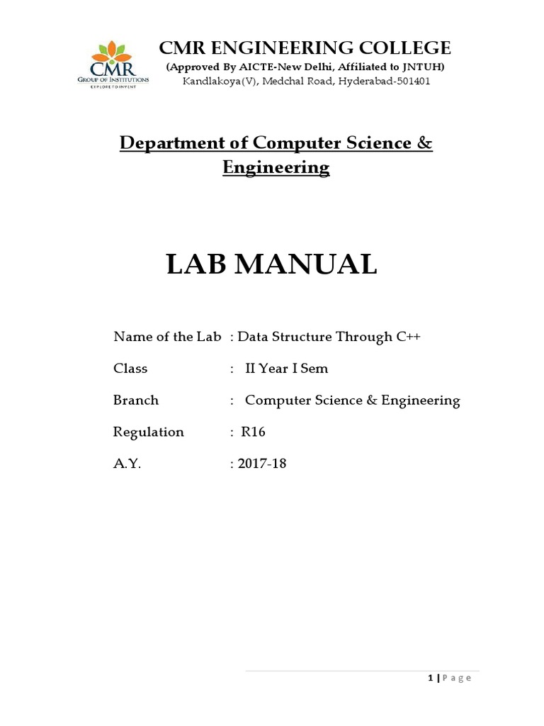 Lab Manual: CMR Engineering College | PDF | Queue (Abstract Data Type ...