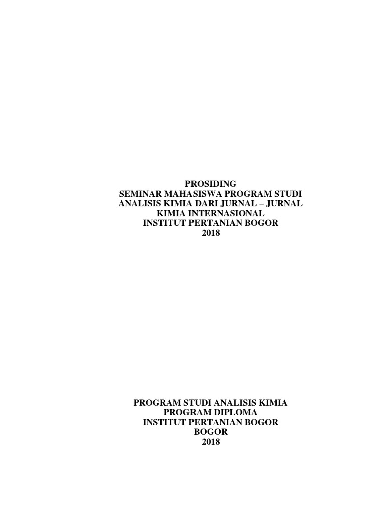 Prosiding Seminar Mahasiswa Program Studi Analisis Kimia Dari Jurnal ...