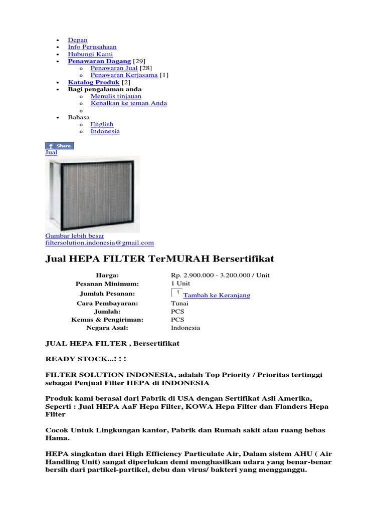 HEPA Harga | PDF