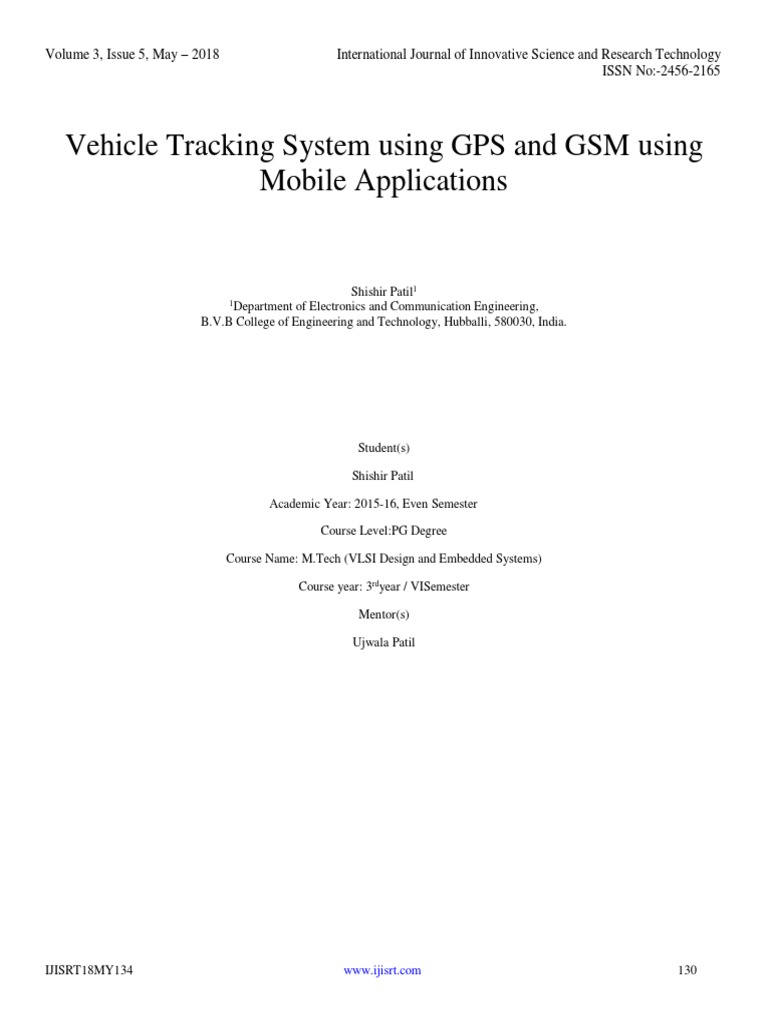 Vehicle Tracking System Using GPS and GSM Using Mobile Applications ...