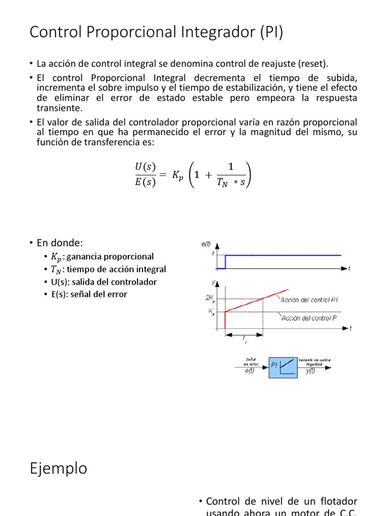 Control Proporcional Integral (PI) Explicado | PDF | Science ...