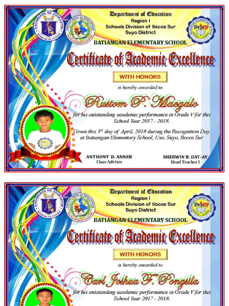 Certificate of Academic Excellence | PDF