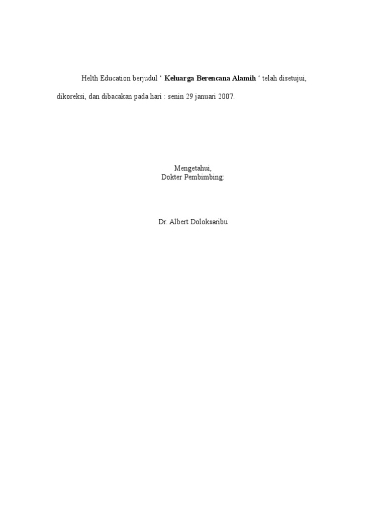 Helth Education Berjudul KB Alamiah | PDF | Science & Mathematics