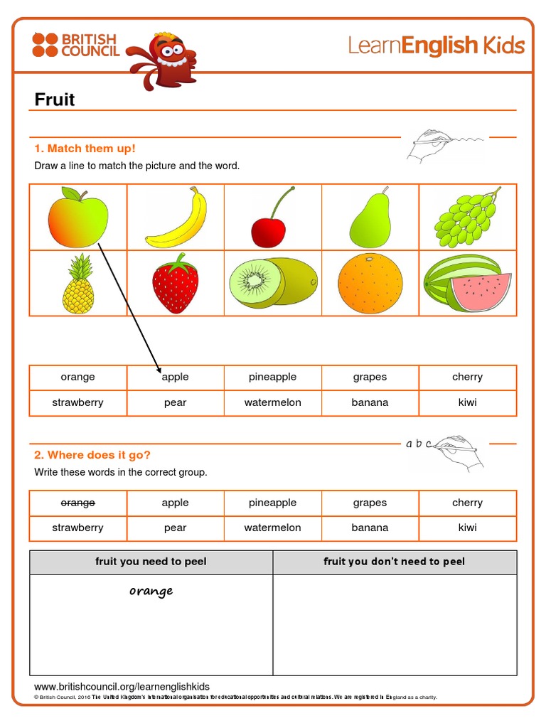 Worksheets Fruit PDF | PDF | Watermelon | Fruit