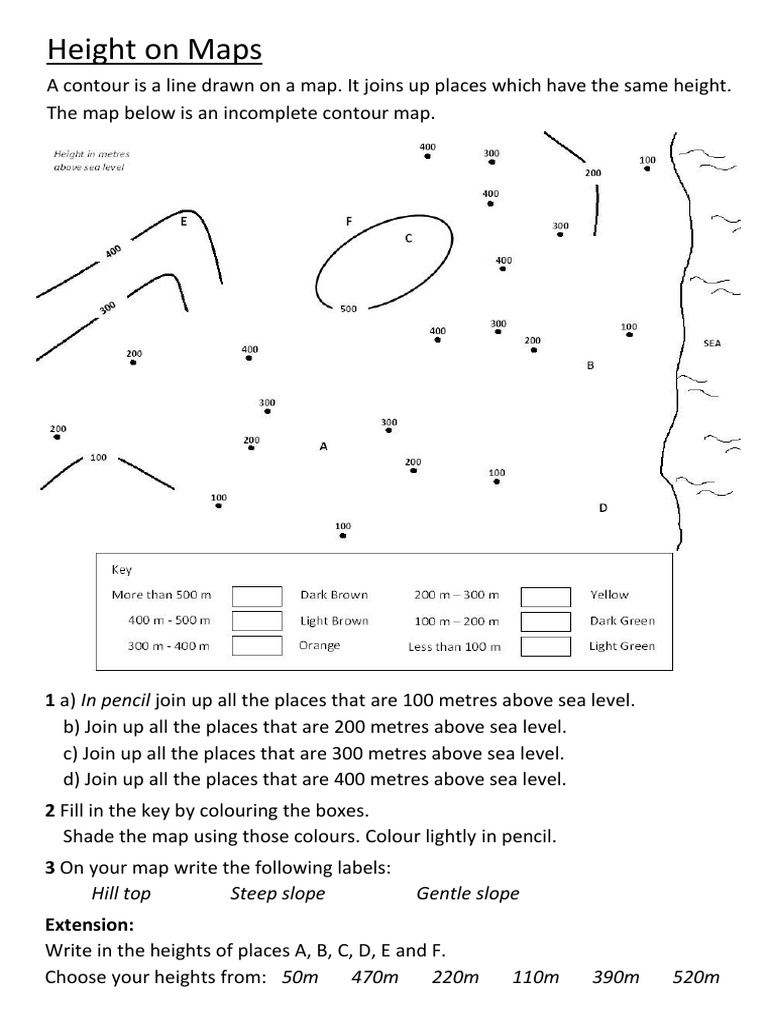 Height On Maps: Hill Top Steep Slope Gentle Slope | PDF