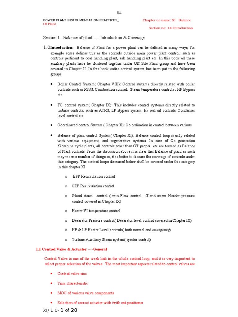 Balance of Plant - Introduction | PDF | Valve | Fluid Dynamics