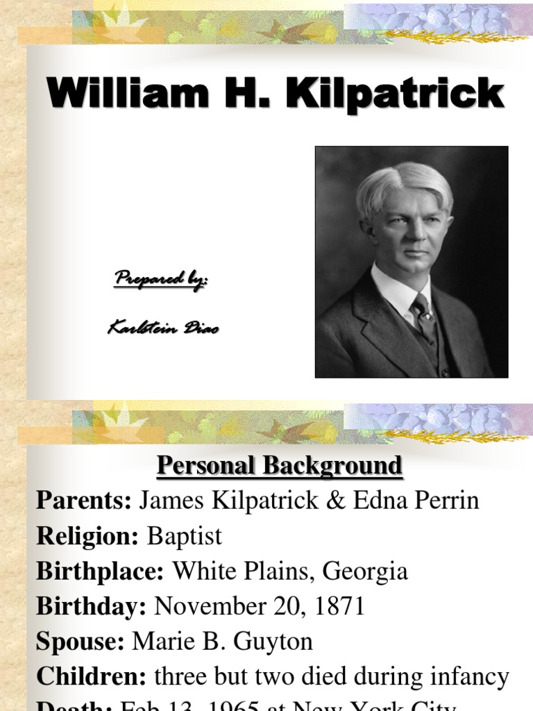 William H. Kilpatrick: Karlstein Diao | PDF | John Dewey | Curriculum