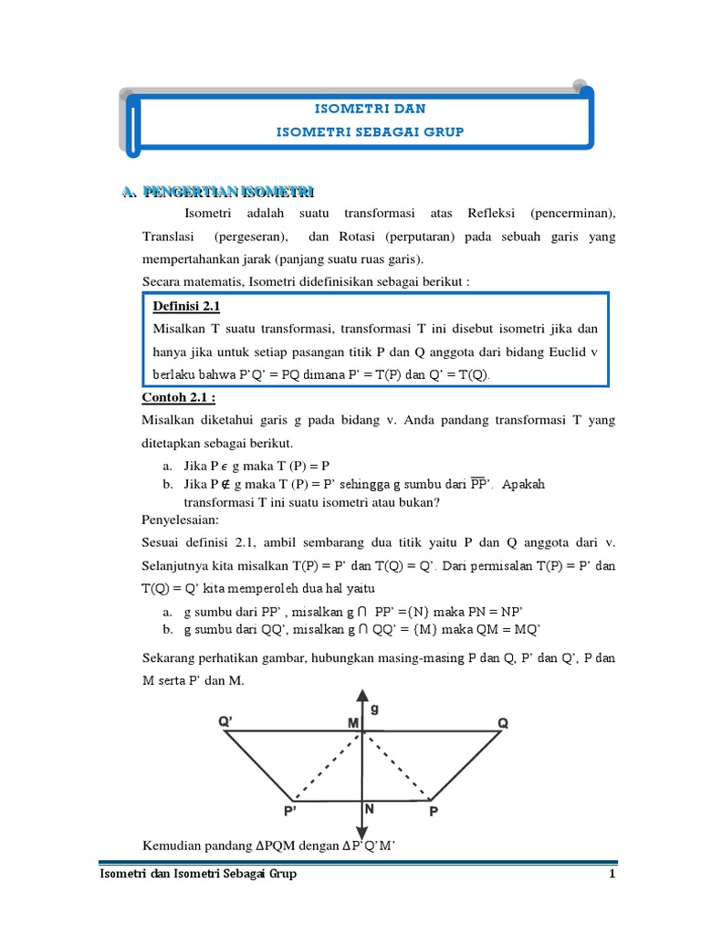 Geometri Transformasi Isometri Dan Isome | PDF