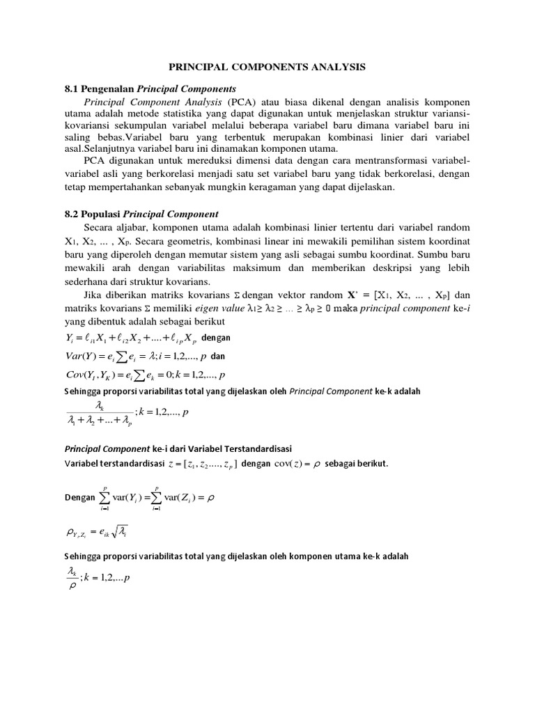 Principal Component Analysis (PCA) Atau Biasa Dikenal Dengan Analisis ...