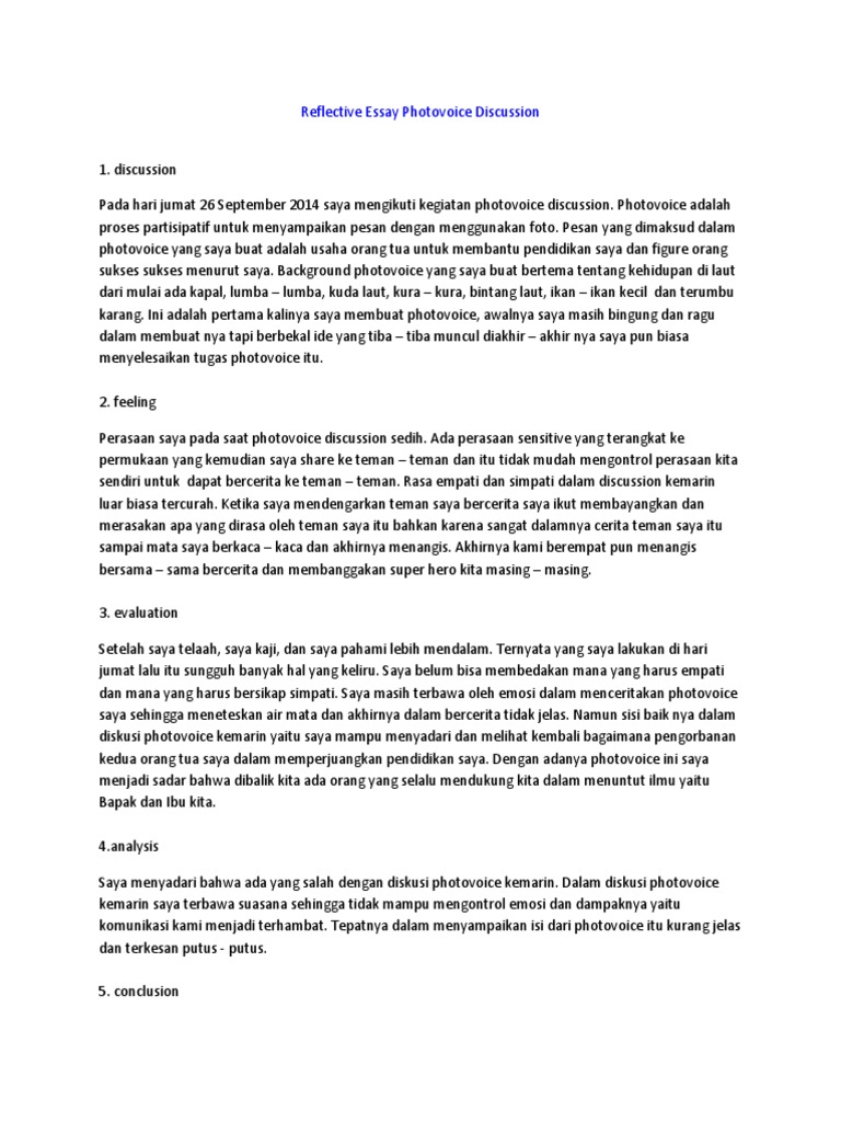 Contoh Individual Reflective Essay | PDF
