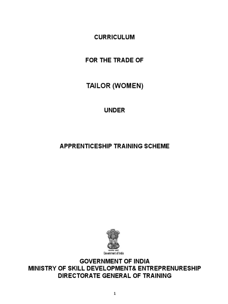 Tailor (Women) | PDF | Apprenticeship | Seam (Sewing)