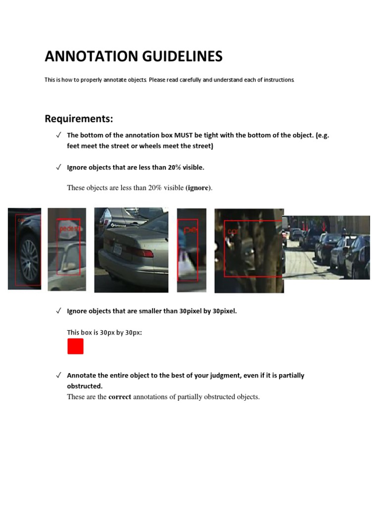 Annotation Guidelines: Requirements | PDF | Truck | Bus