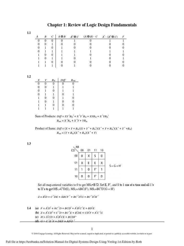 Solution Manual For Digital Systems Design Using Verilog 1st Edition by ... Solution Manual For Digital Systems Design Using Verilog 1st Edition by ...