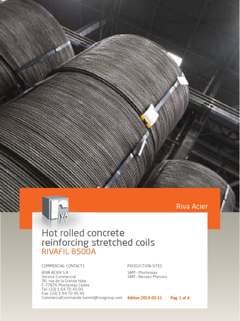 Hot Rolled Concrete Reinforcing Stretched Coils: Rivafil B500A | PDF ...