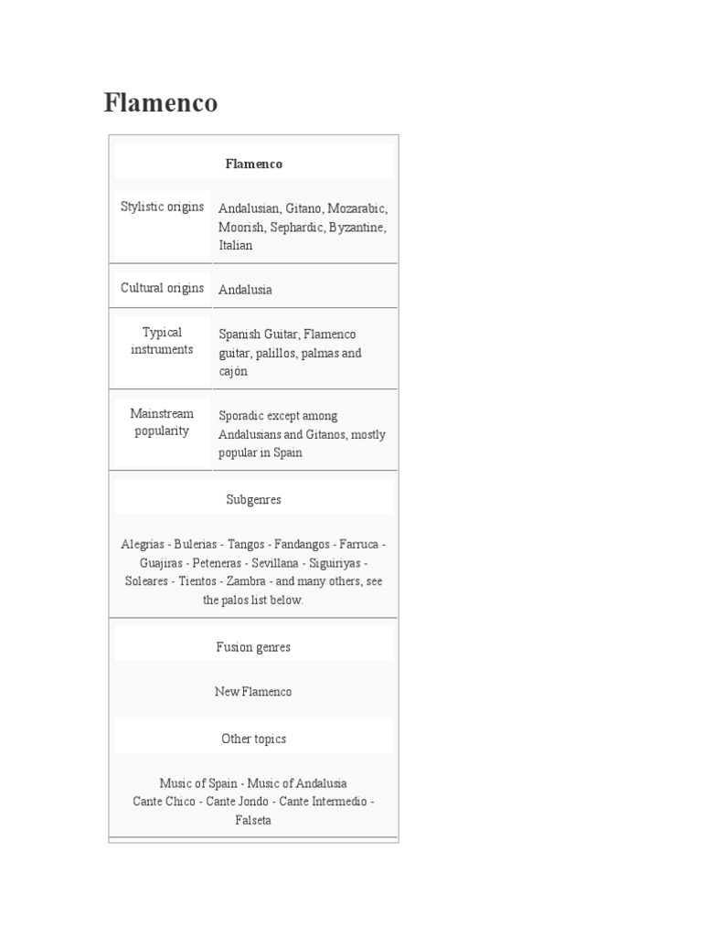 Flamenco Music | PDF | Southern European Music | Spanish Styles Of Music