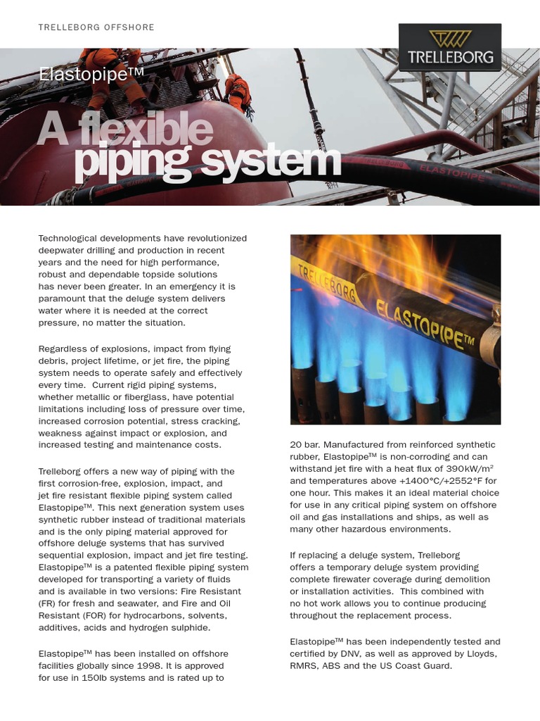 Elastopipe A Flexible Piping System Trelleborg Offshore PDF | PDF ...