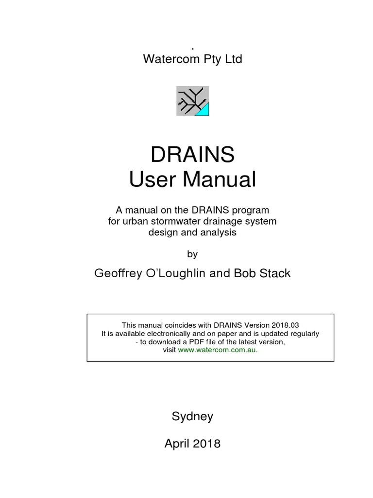Drains Manual | PDF | Menu (Computing) | Drainage Basin