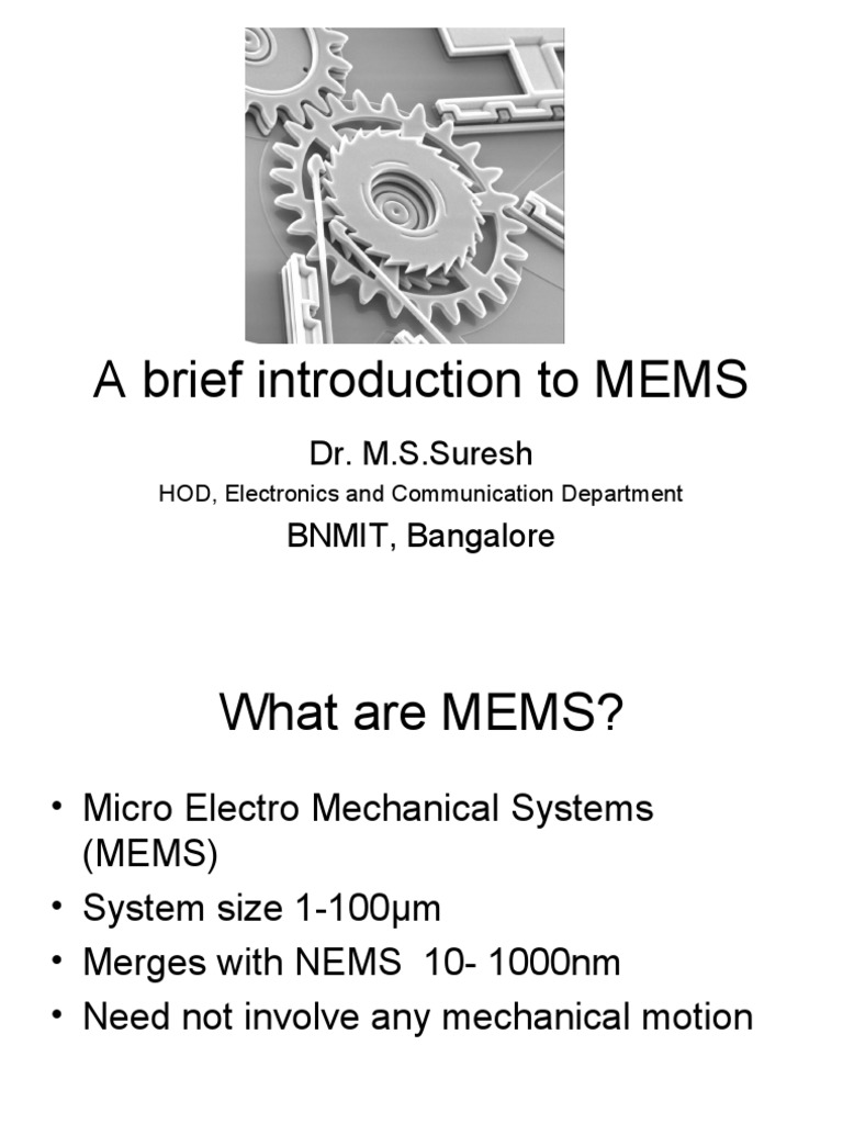 A Brief Introduction To MEMS | PDF | Microelectromechanical Systems | Building Engineering