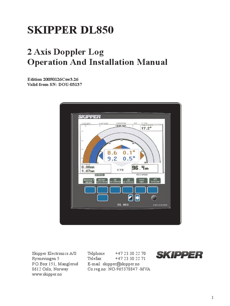 Skipper DL850 PDF | PDF | Doppler Effect | Menu (Computing)