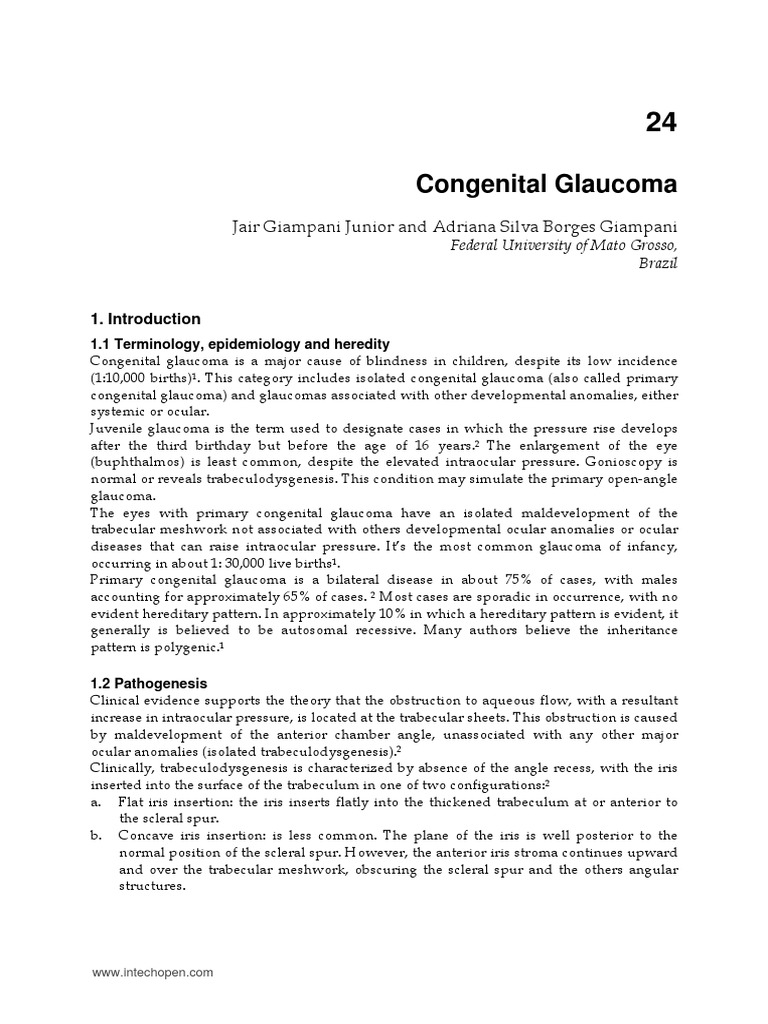 Congenital Glaucoma | PDF | Glaucoma | Cornea