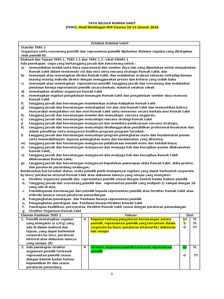 Instrumen TKRS-2018-1 | PDF | Finance & Money Management