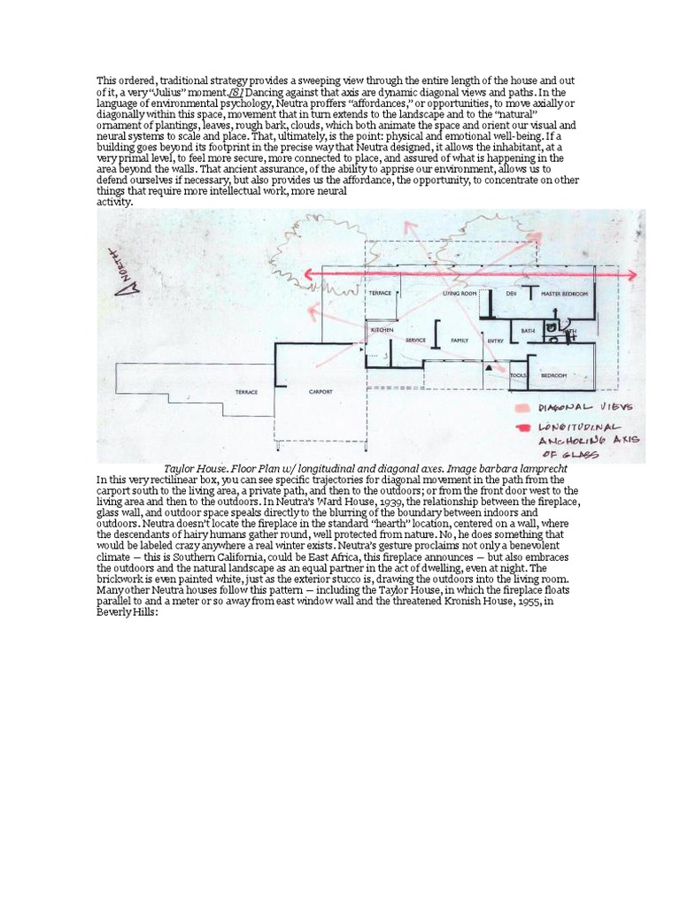 Taylor House. Floor Plan W/ Longitudinal and Diagonal Axes. Image ...