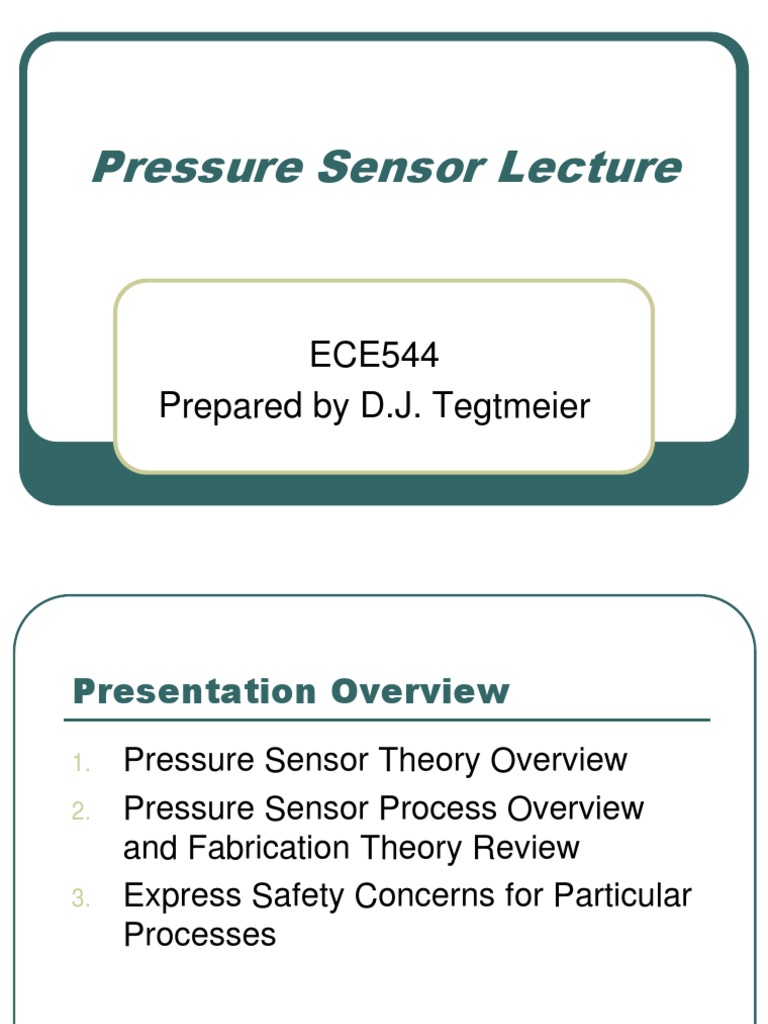 ECE544 Pressure Sensor Lecture Overview | PDF | Photolithography | Sputtering