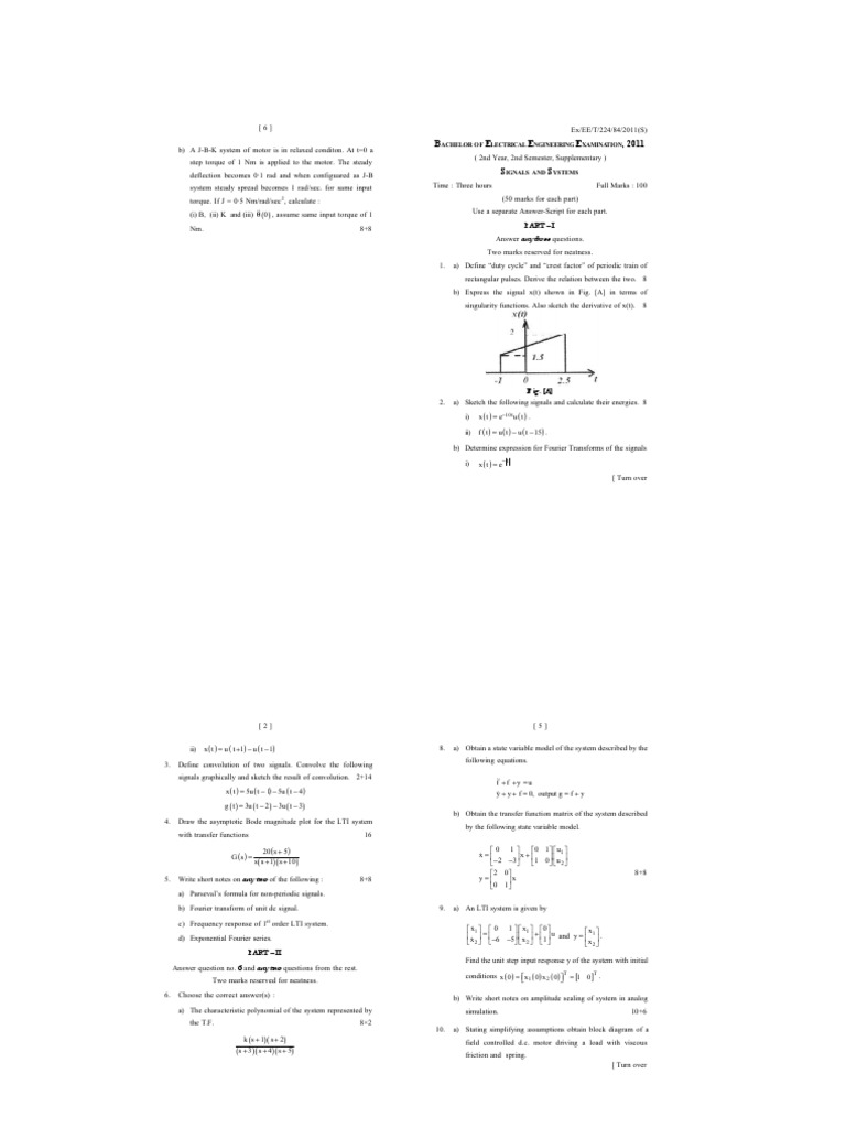 Signals and Systems2011supp | PDF | Convolution | Systems Theory