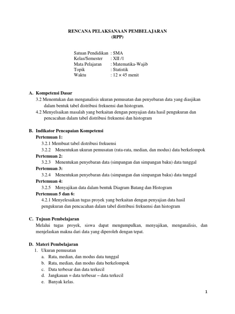 RPP Project Based Learning | PDF