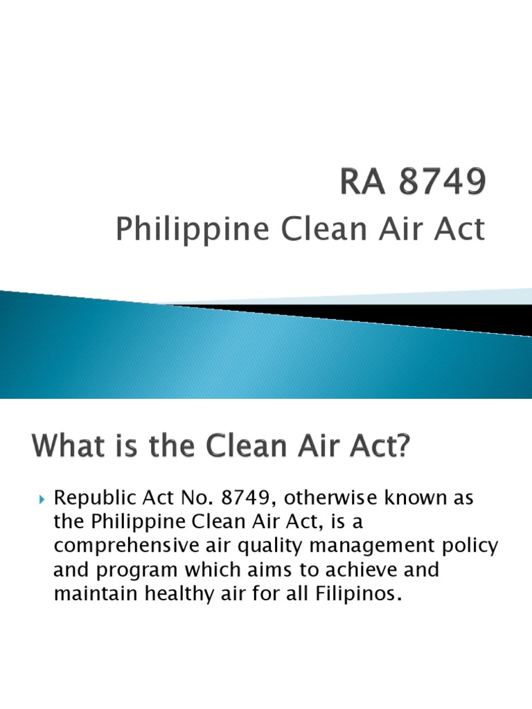 Philippine Clean Air Act | PDF | Emission Standard | Air Pollution