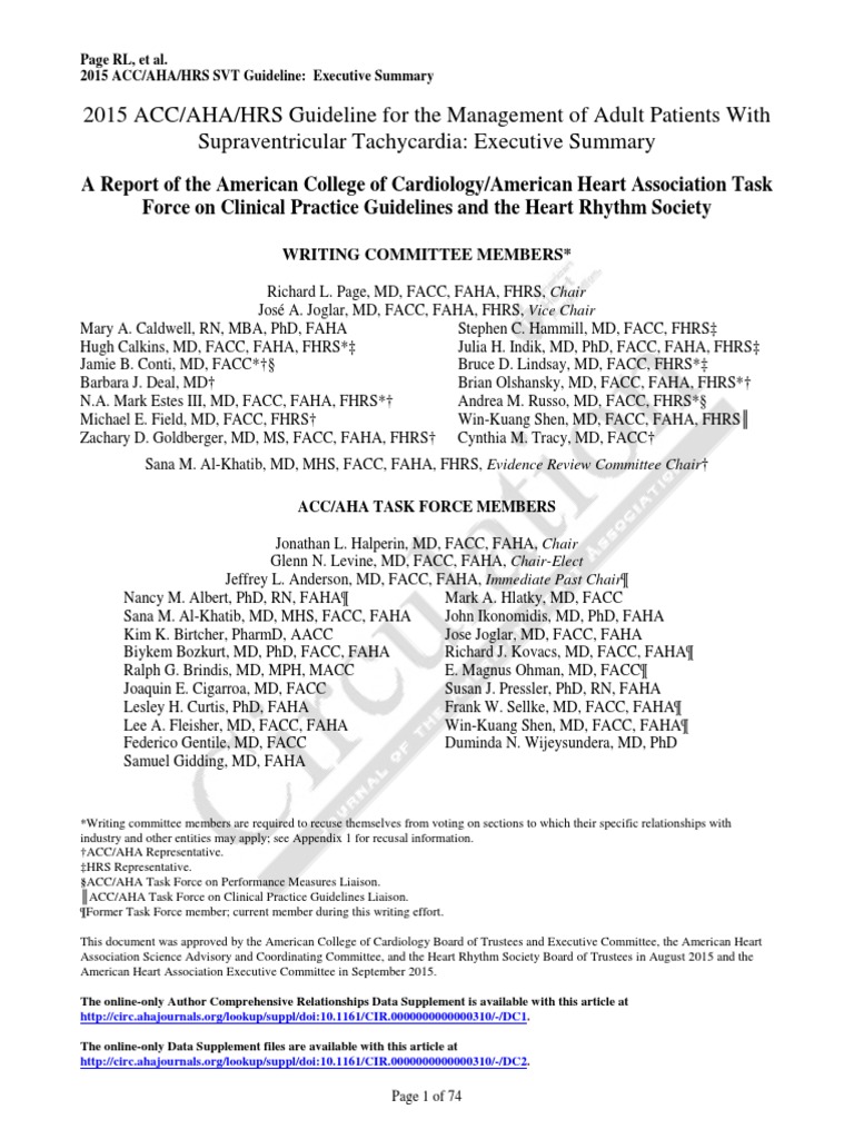 2015 SVT Guideline Recommendation Slides | PDF | Electrocardiography ...