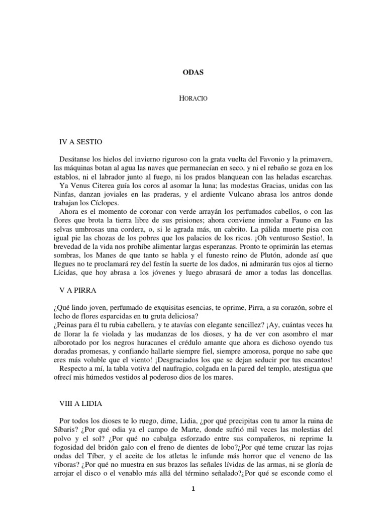 Horacio. Odas | PDF | Naturaleza