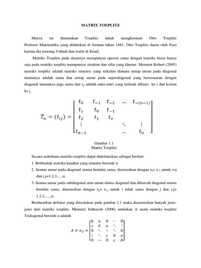 Matrix Toeplitz (Kelompok 4) | PDF