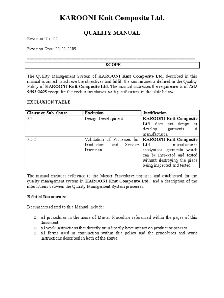 Quality Manual | Quality Management System | Quality Management