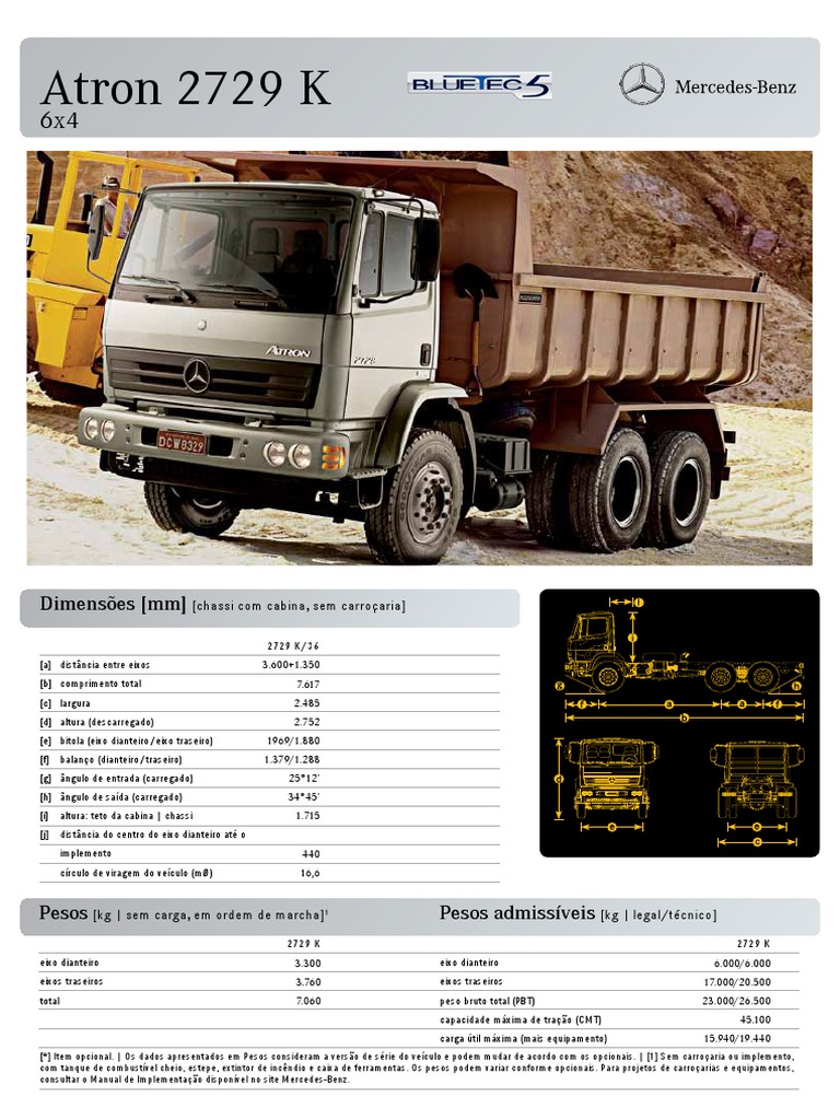 Atron 2729 K: Dimensões [mm] | Mercedes Benz | Suspensión (Vehículo)