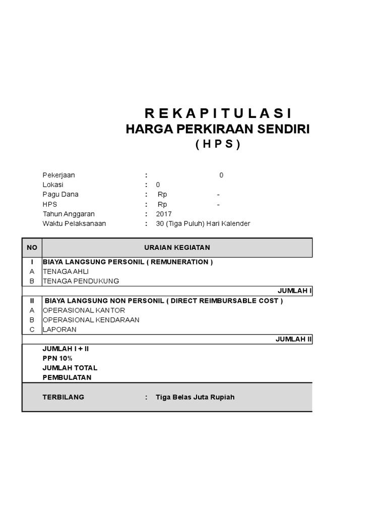 RAB Perencanaan (Konsultan) | PDF