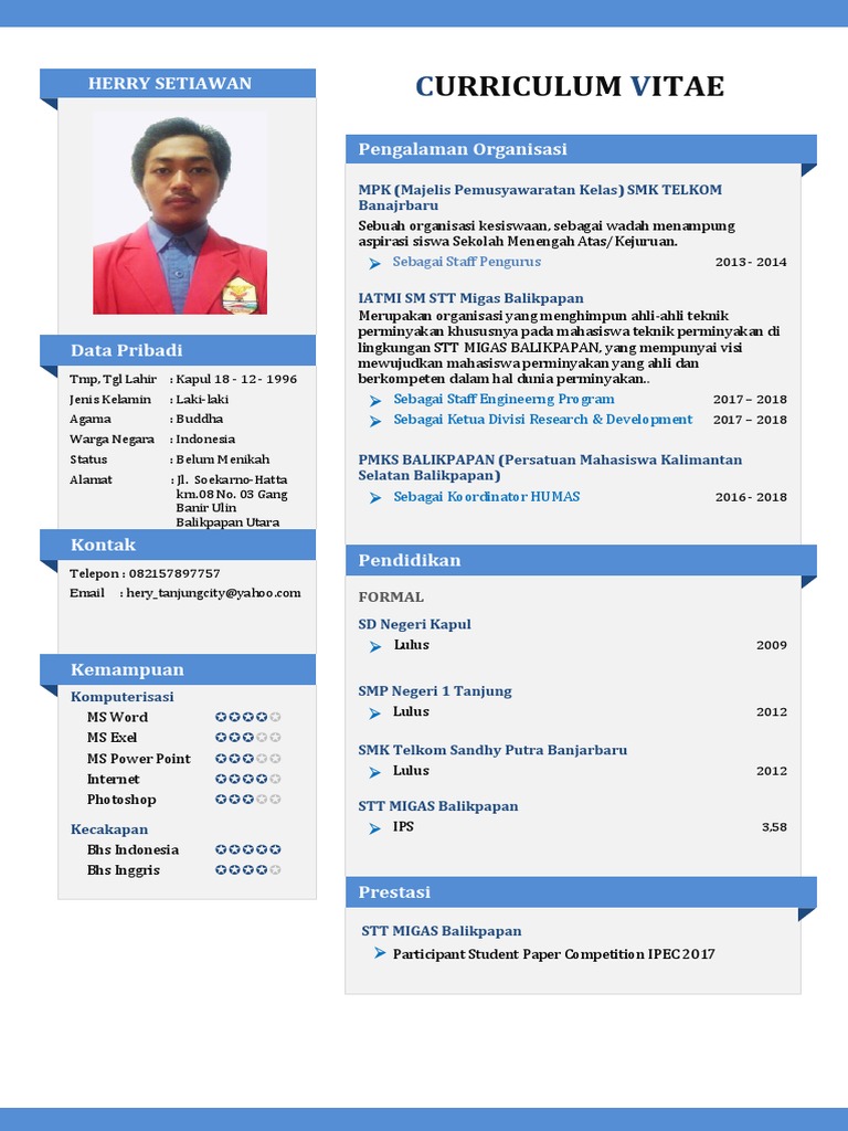 Contoh CV Safety Officer Migas | PDF