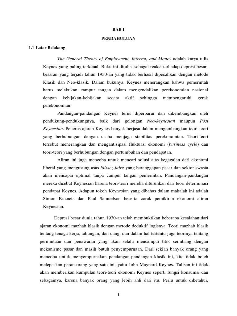 Makalah Teori Keynes | PDF