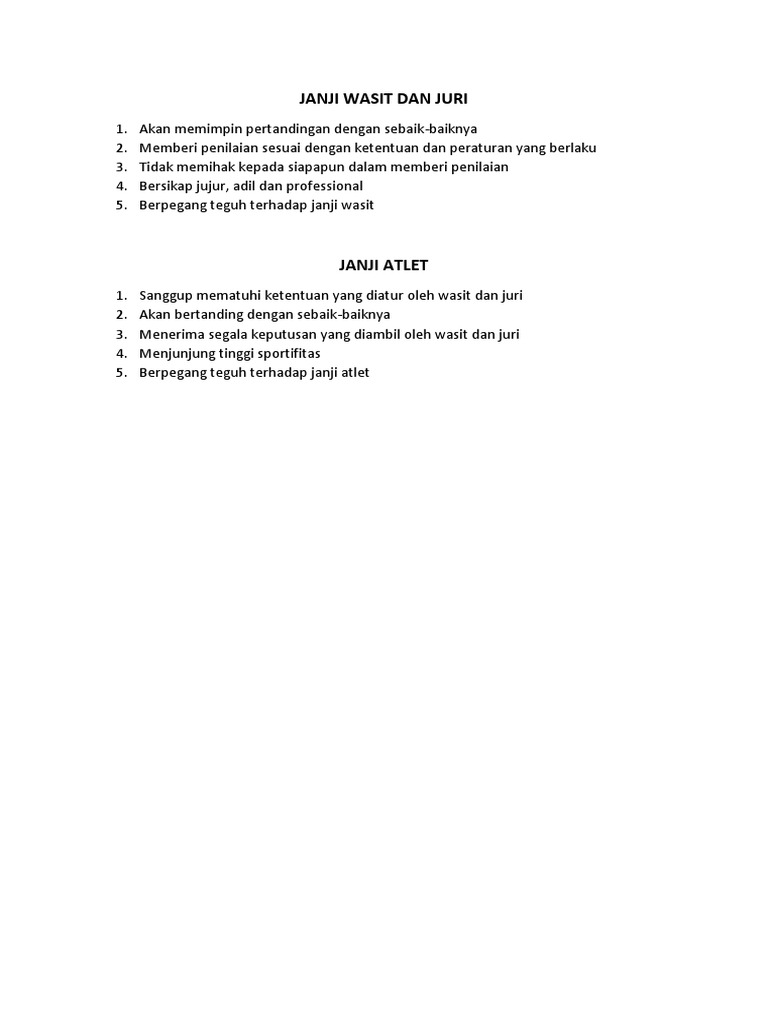 Janji Wasit Dan Juri | PDF