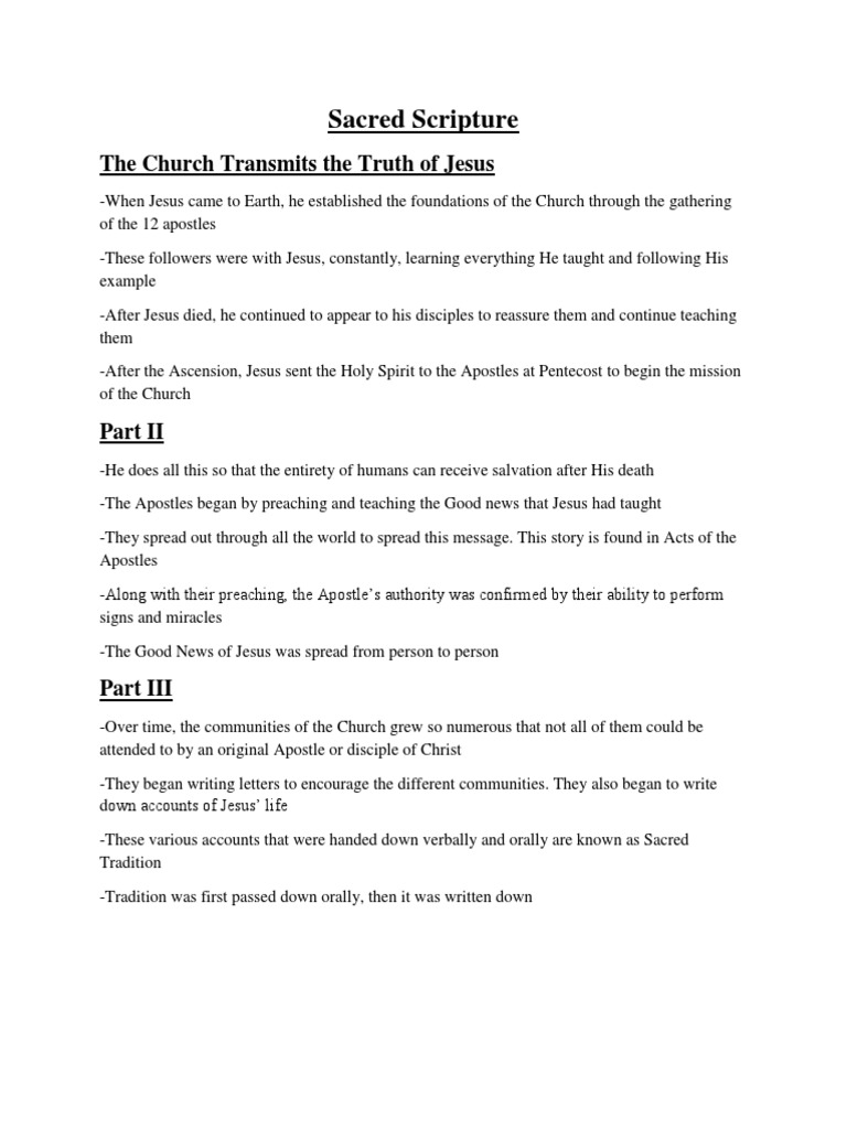 Sacred Scripture | PDF | Revelation | God In Christianity