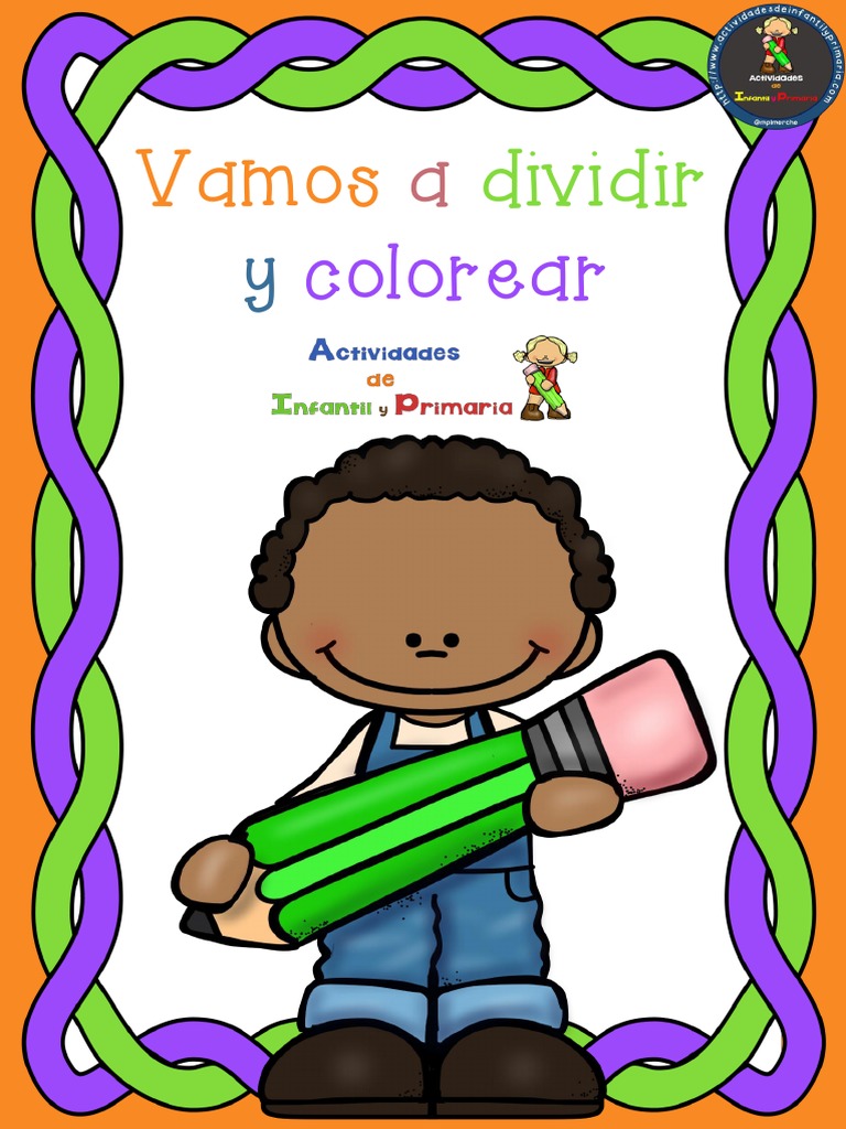 Dividir y colorear: hoja de práctica de divisiones y colores | PDF
